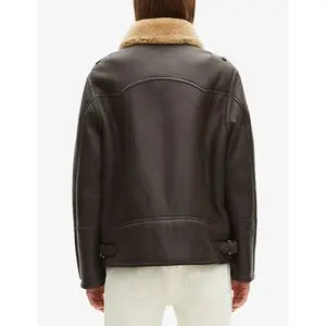 The Kooples Leather And Suede Jacket With Faux-fur Collar