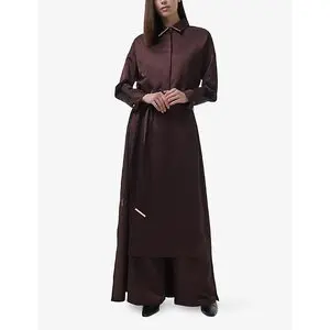 LEEM Overlay Skirt Wide Leg Woven Trousers