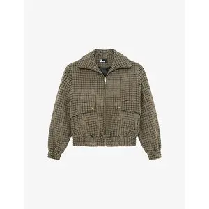 The Kooples Checked Wool-blend Zip-up Jacket