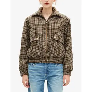 The Kooples Checked Wool-blend Zip-up Jacket