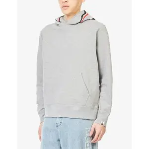 A BATHING APE Shark Relaxed-fit Cotton-jersey Hoody - Grey