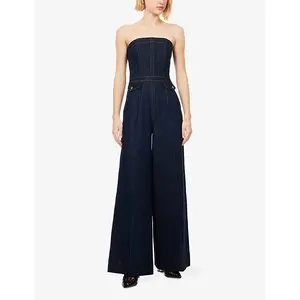 Paige Francesca Wide-leg Denim Jumpsuit