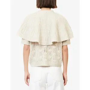 FRAME The Cape Short-sleeves Wool-blend Cardigan - Fawn