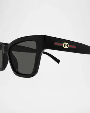 Gucci 53mm Cat Eye Sunglasses - Black