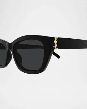 Saint Laurent 55mm Rectangular Sunglasses - Black