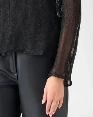Akris Layered Sheer Long-sleeve Top - Black