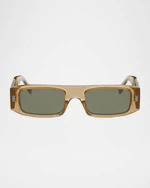 Fendi FF Squared Acetate Rectangle Sunglasses Brown