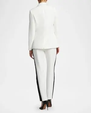 Bcbgmaxazria Satin-Lapel Tuxedo Blazer White