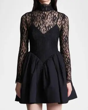 Bcbgmaxazria Stretch Lace Mini Bubble Dress