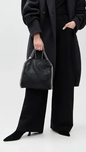 Stella McCartney Shaggy Deer Mini Chain Tote Bag - Black
