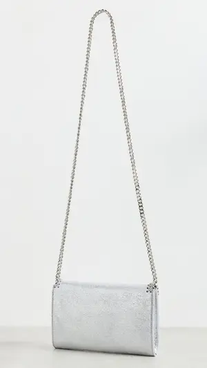 Stella McCartney Falabella Metallic Wallet Crossbody Bag - Silver