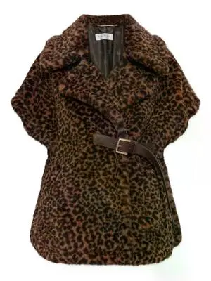 Max Mara Belted Animal-pattern Jacket