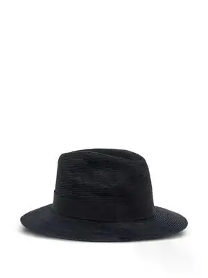Giorgio Armani Ribbon-trim Fedora Hat - Black