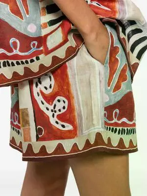 ALEMAIS Michelle Abstract-print Shorts - Neutrals