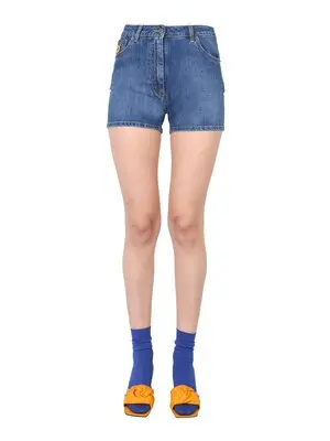 Moschino Teddy Bear Appliqued Shorts - Blue