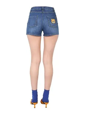 Moschino Teddy Bear Appliqued Shorts - Blue