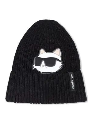 Karl Lagerfeld Beanie Hat And Snood - Black