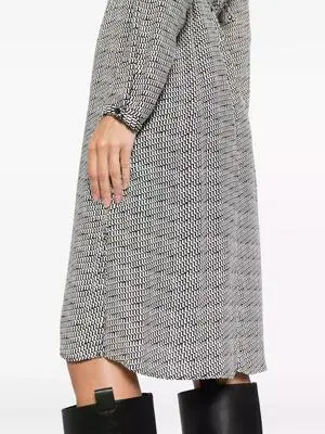 Marc O'polo Patterned V-neck Midi Dress - White