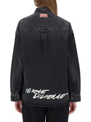 Kenzo Workwear Shirt With Embroidery - Black