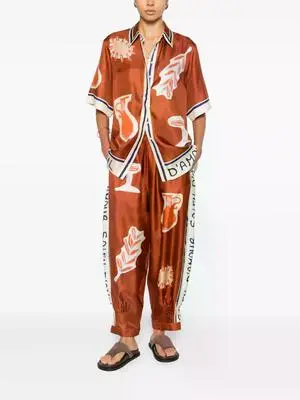 ALEMAIS Graphic-print Shirt - Brown