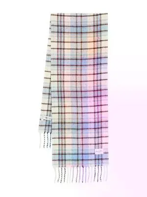 Marc O'polo Checked Fringed Scarf - Blue