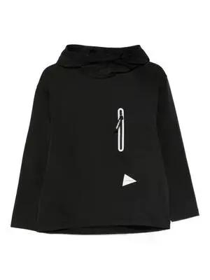 AND WANDER Zip-pocket Hoodie - Black