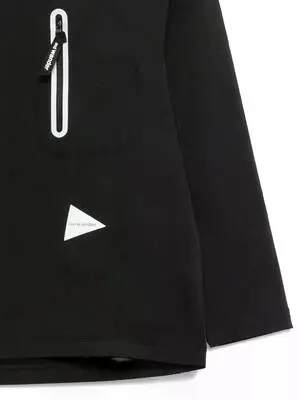 AND WANDER Zip-pocket Hoodie - Black