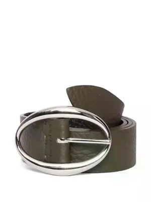 Orciani Oval-buckle Leather Belt - Green