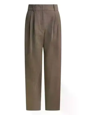 SANDBEIGE Pleated Trousers - Brown