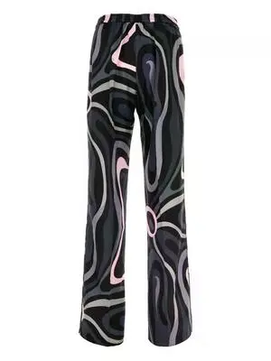 Emilio Pucci Marmo Print Silk Trousers