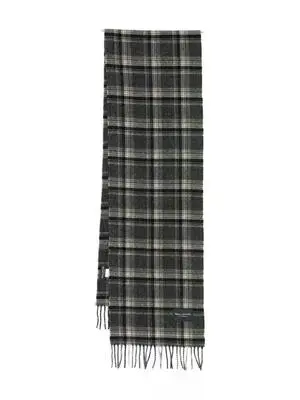 Marc O'polo Checked Fringed Scarf - Grey