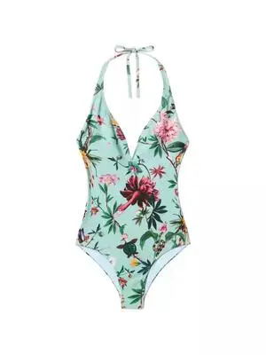 La DoubleJ Floral-print Swimsuit - Blue