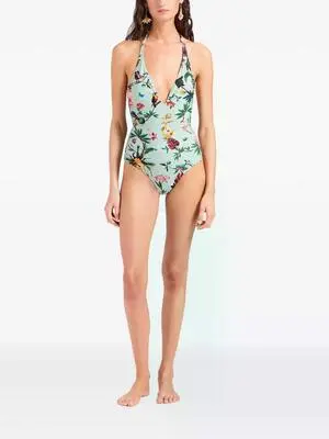 La DoubleJ Floral-print Swimsuit - Blue