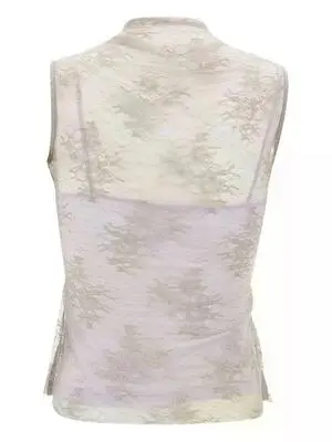 JACQUES Lace Sleeveless Top With Bow Detail