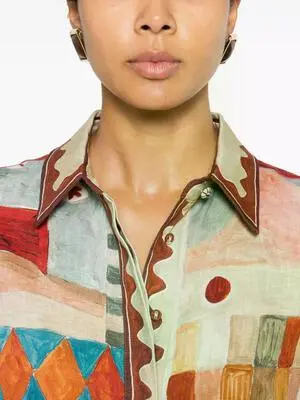 ALEMAIS Michelle Abstract-print Shirt - Neutrals