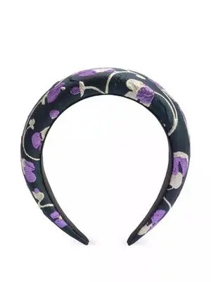 La DoubleJ Medici Floral-jacquard Headband - Black