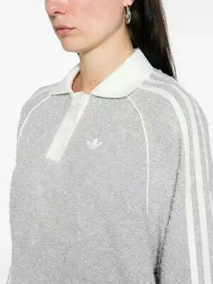 Adidas Three-stripe Bouclé Polo Top