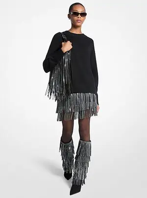 Michael Kors Studded Fringe Mini Skirt