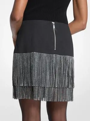 Michael Kors Studded Fringe Mini Skirt
