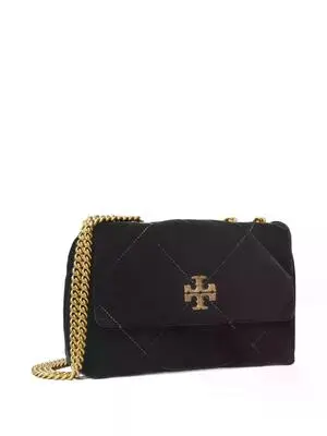Tory Burch Kira Diamond-quilted Velvet Shoulder Bag - Black