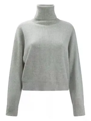 Brunello Cucinelli Ribbed-knit Roll-neck Sweater - Grey