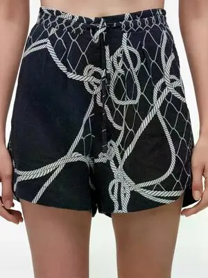 OSKLEN Rope-print Drawstring Shorts - Blue