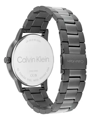 Calvin Klein Textured Dial Link Bracelet Watch - Blue