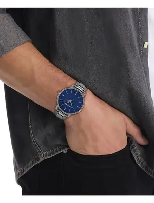 Calvin Klein Textured Dial Link Bracelet Watch - Blue