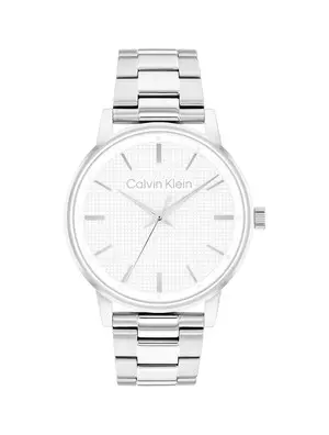 Calvin Klein Textured Dial Link Bracelet Watch White