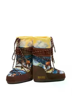 Moon Boot X Guest In Residence Icon Landscape-print Boots - Brown