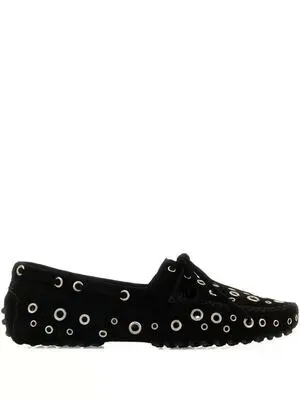 Gimaguas Eyelet-embellished Car Loafers - Black