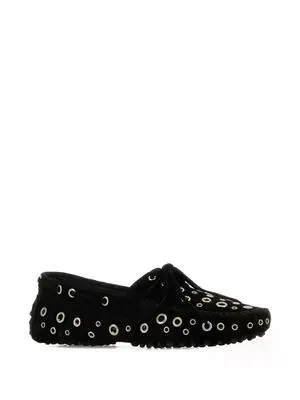 Gimaguas Eyelet-embellished Car Loafers - Black