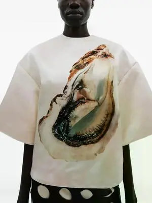 A.W.A.K.E. Mode Oyster-print Blouse