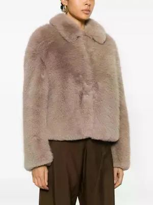 CIRCUS HOTEL Collared Artificial Fur Jacket